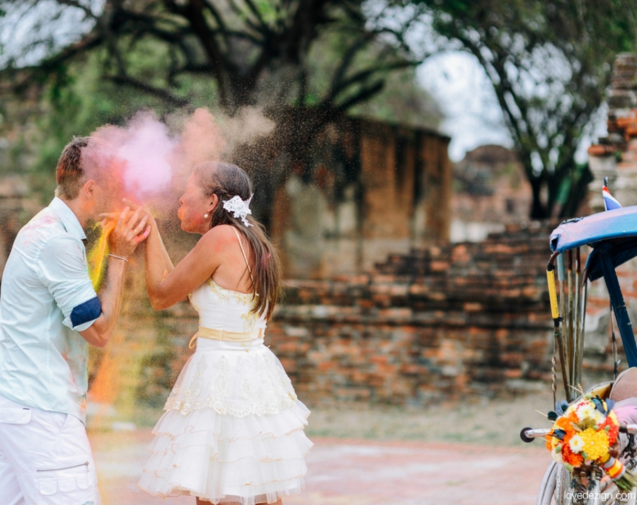 Trash the dress wedding photos in Thailand